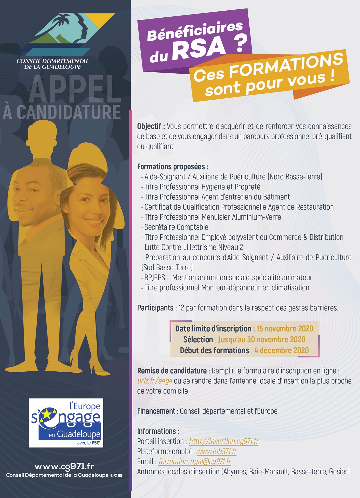 Formations à destination des bénéficiaires du RSA - Direction Générale ...